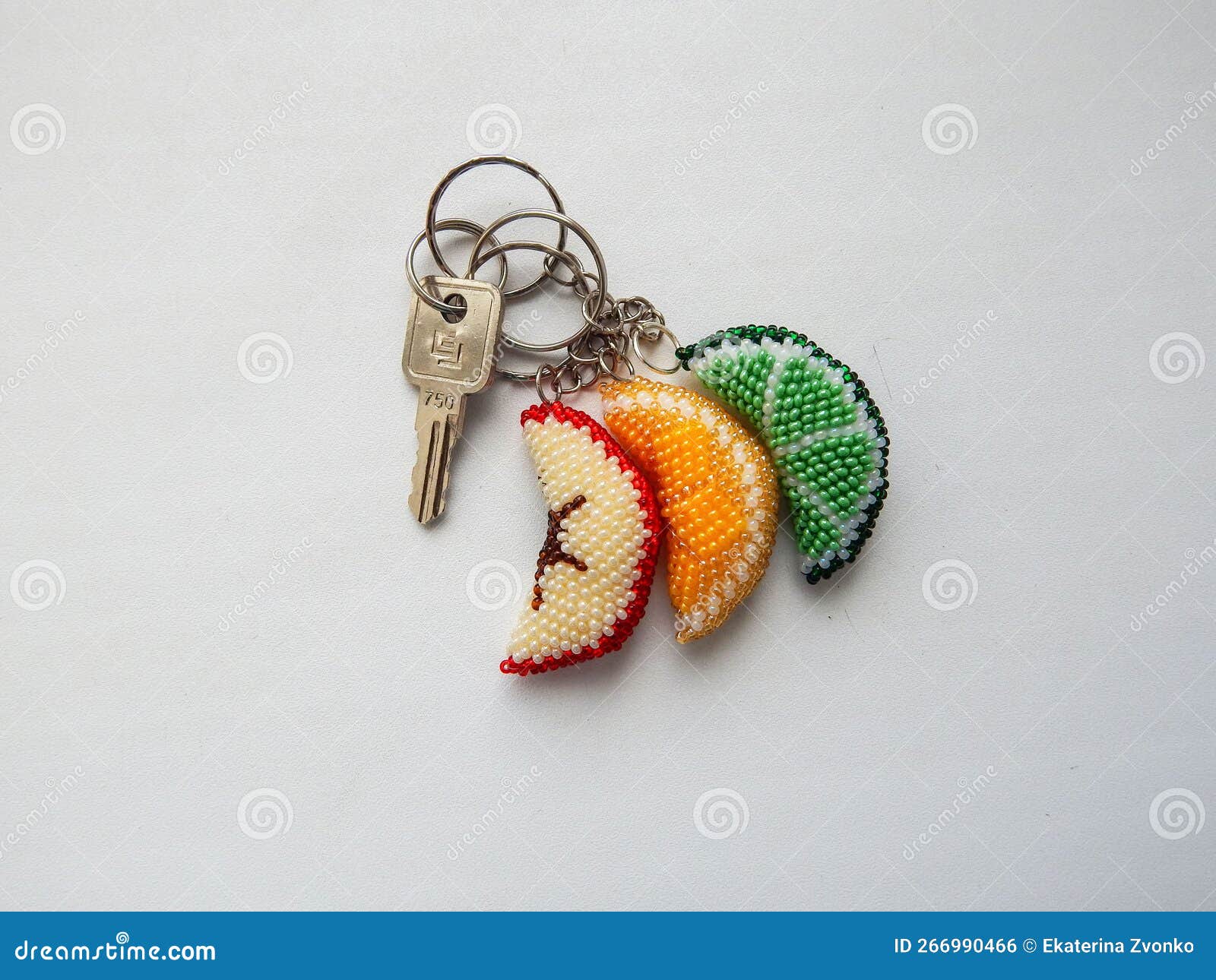 Fruit Key Chains on a White Background Stock Photo - Image of accessory ...