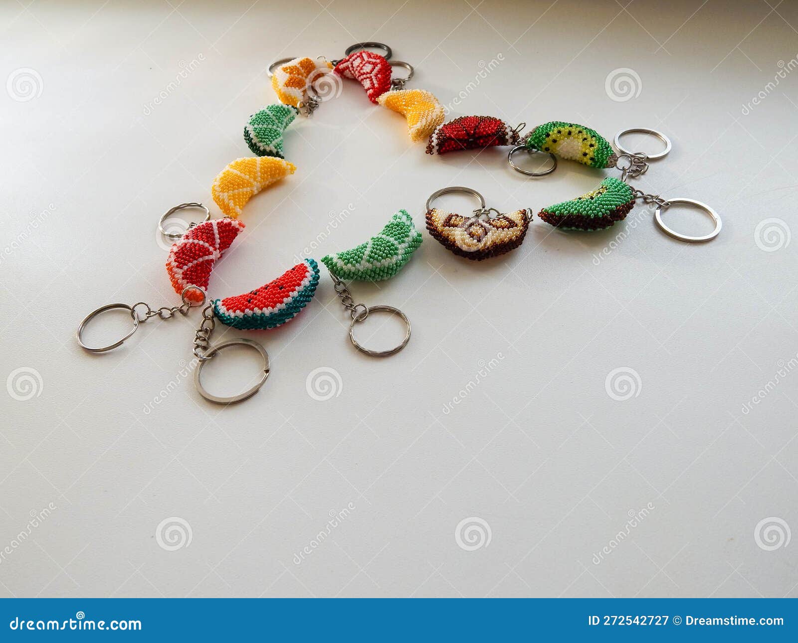Fruit Key Chains on a White Background Stock Image - Image of fruit ...