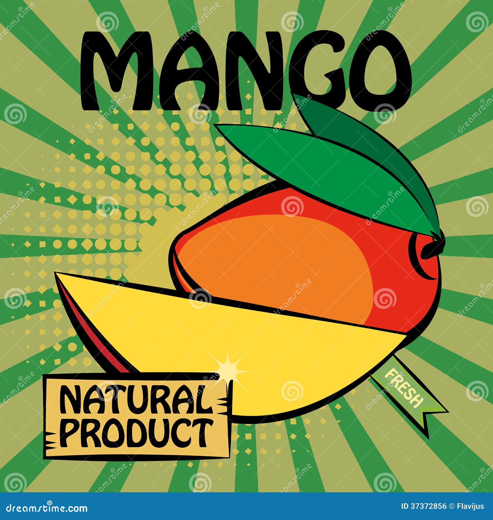 Fruit label, Mango stock vector. Illustration of concept - 37372856