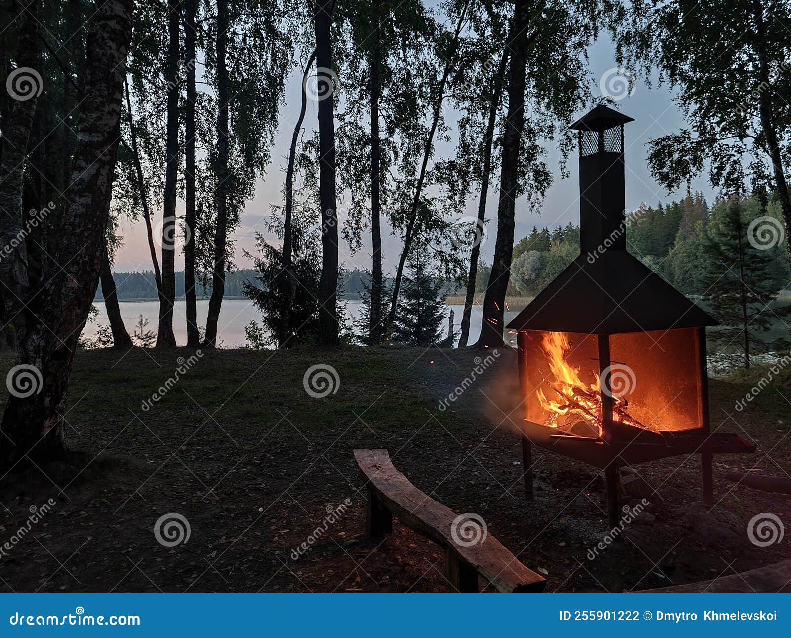 Fruit, Lake and Fire Evening on the Lake Beautiful Nature Stock Photo ...