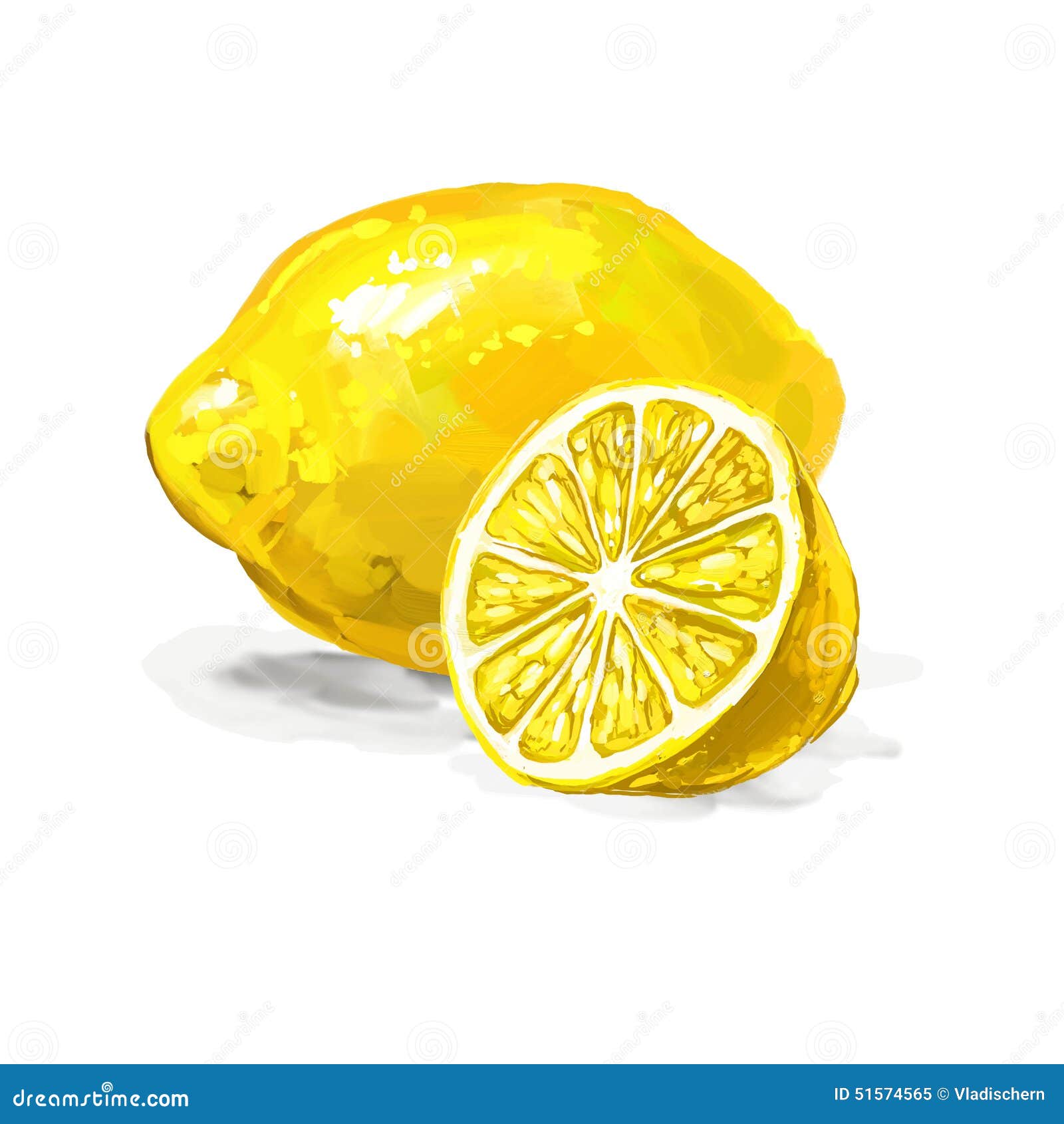 Fruit Lemon Vector Illustration Hand Drawn Stock Vector - Illustration ...