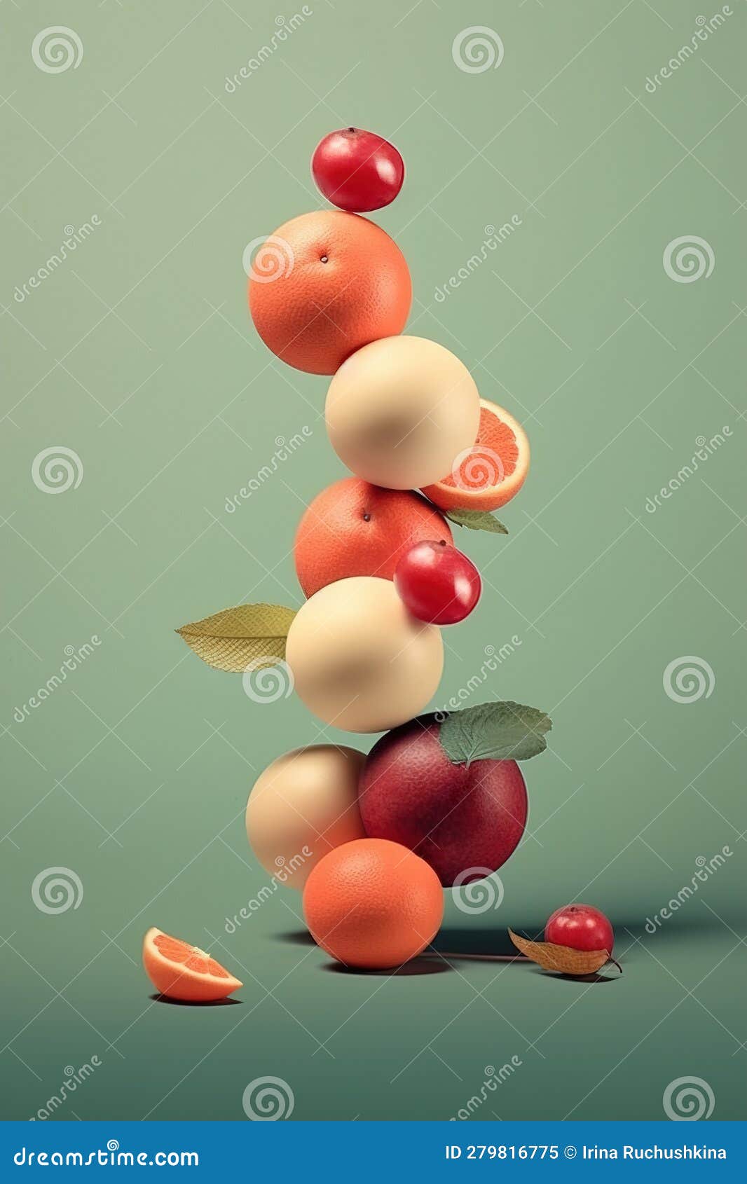 Fruit Levitation. Creative Levitation Food. Generative AI Stock ...