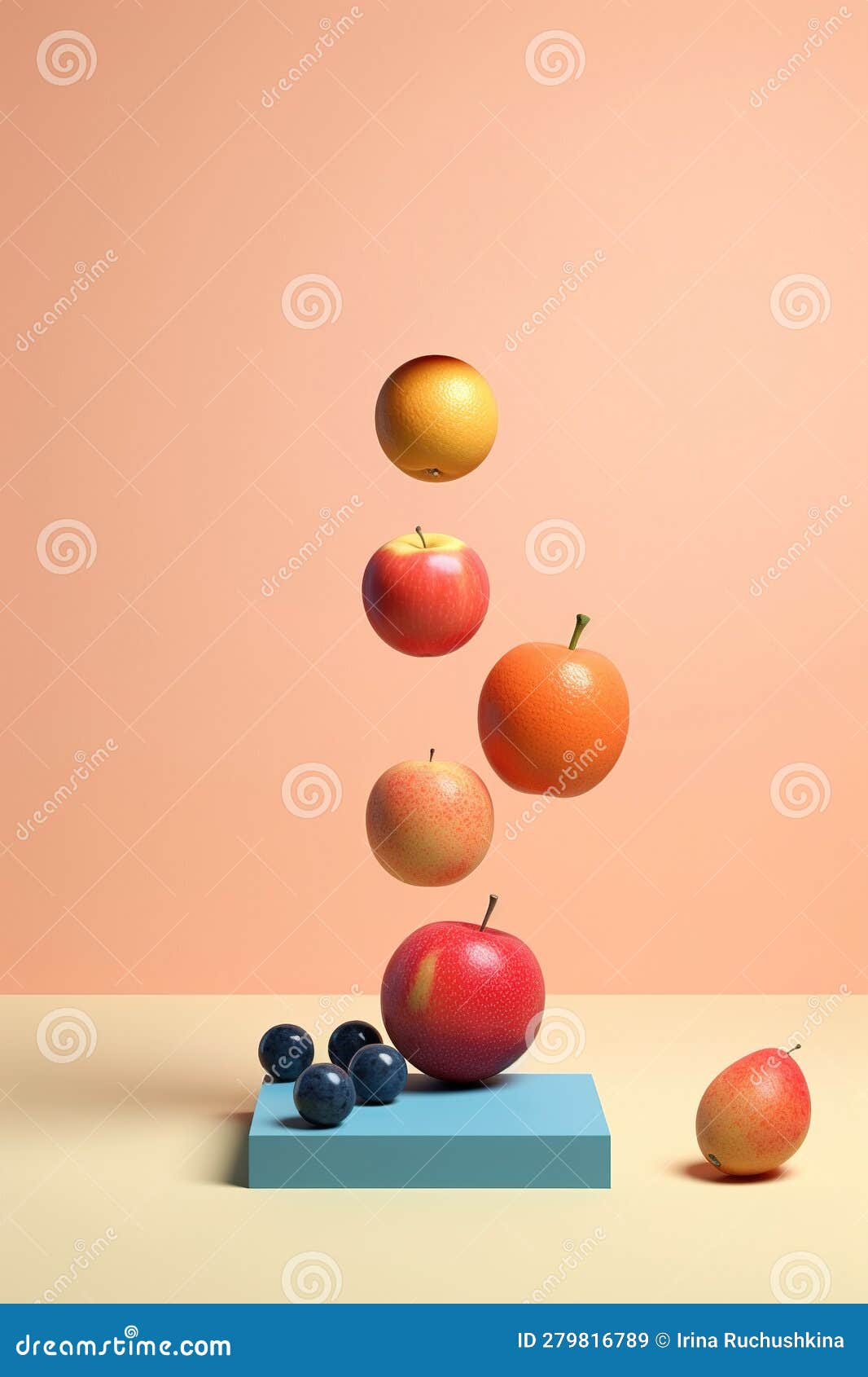 Fruit Levitation. Creative Levitation Food. Generative AI Stock Image ...