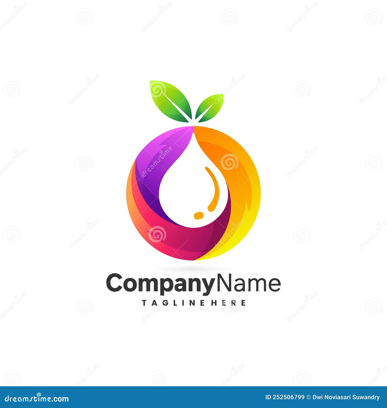 Juice Fruit Logo with Droplet Shapes Stock Vector - Illustration of ...