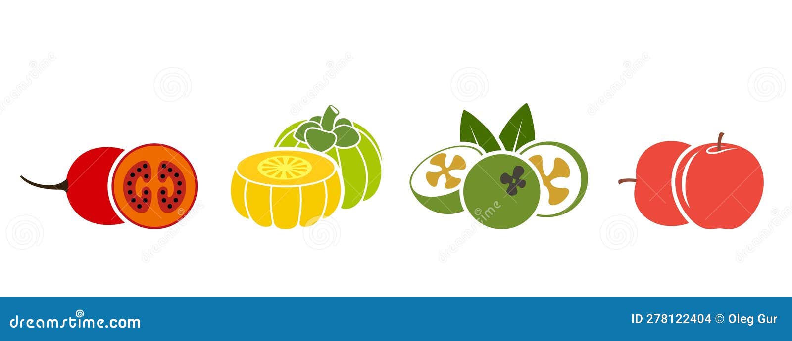 Fruit Logo. Isolated Fruit on White Background Stock Vector ...