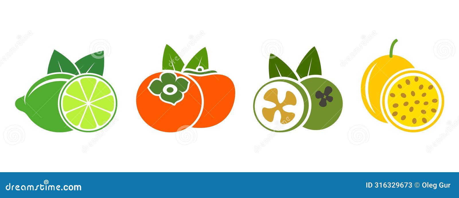 Fruit Logo. Isolated Fruit on White Background Stock Vector ...