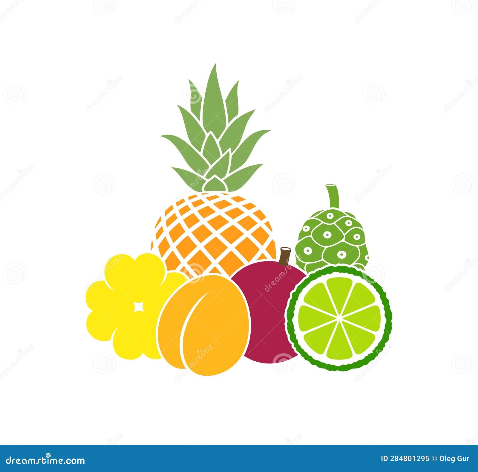 Fruit Logo. Isolated Fruit on White Background Stock Vector ...
