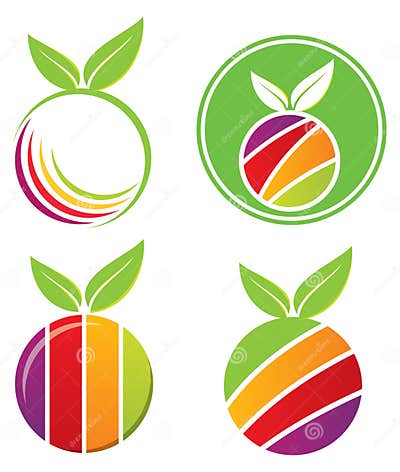 Fruit Logo Set stock vector. Illustration of color, drawing - 28457360