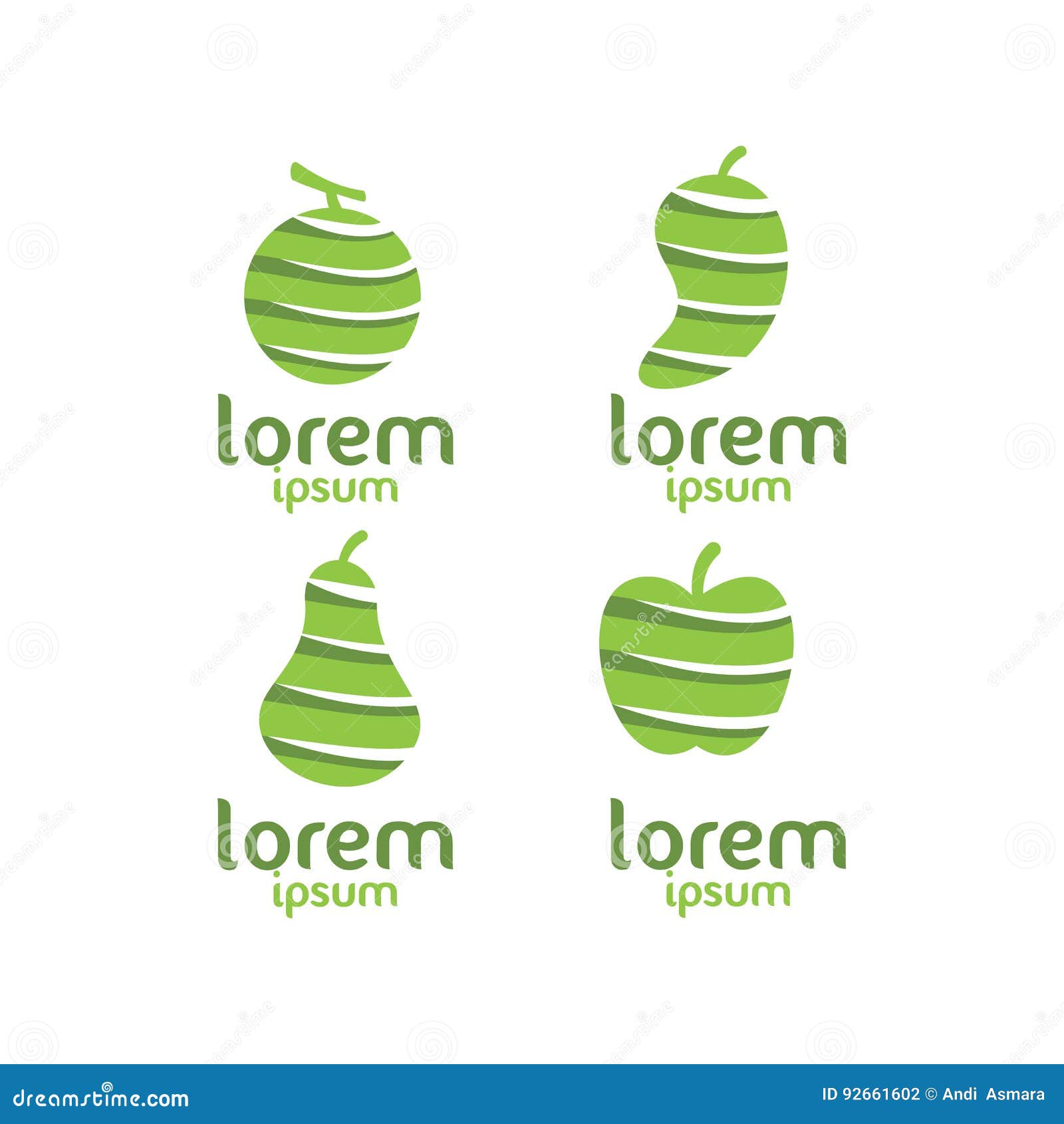 Fruit Logo Set illustration de vecteur. Illustration du signe - 92661602