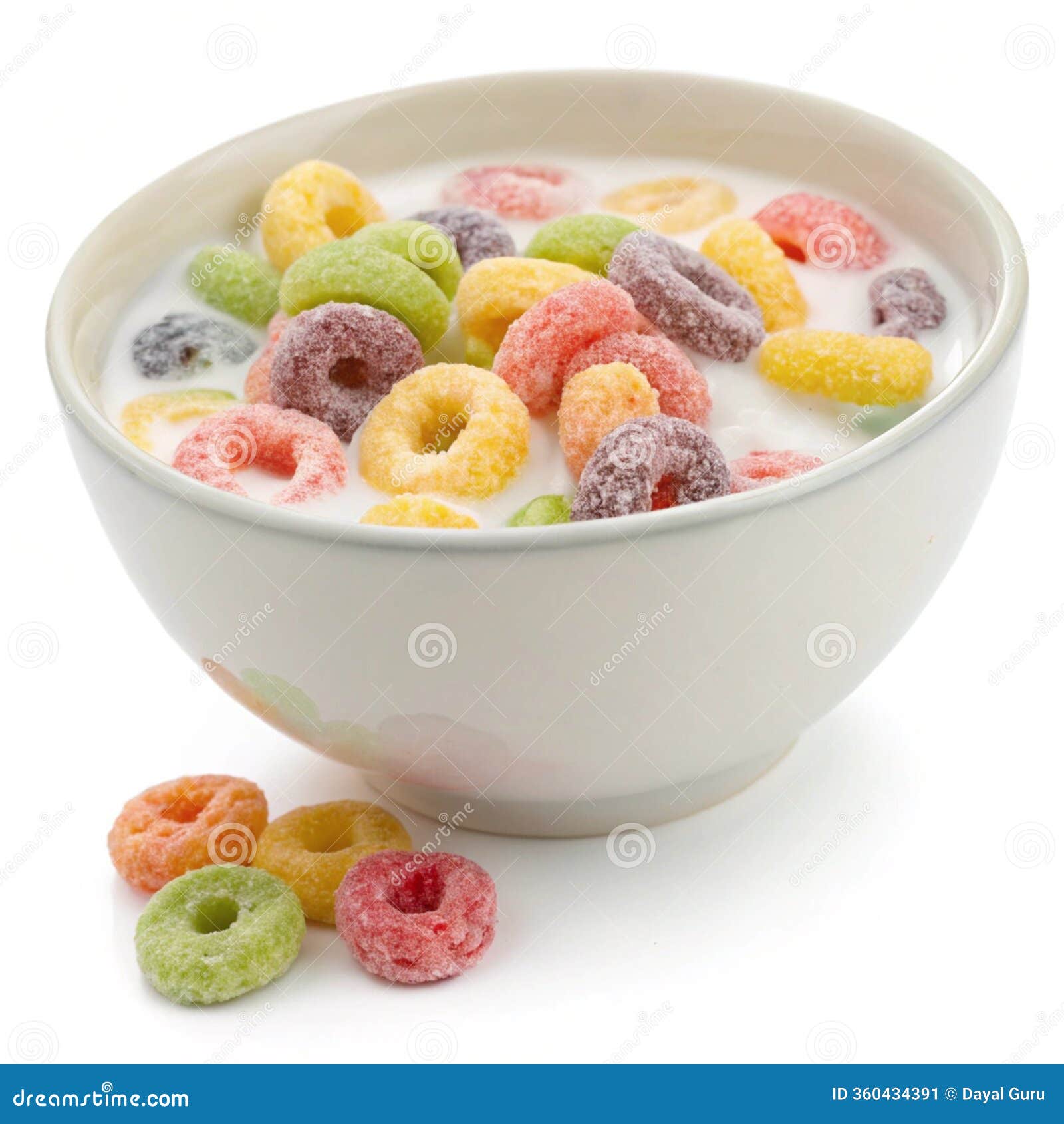 Fruit Loops Cereal Bowl Isolated on Transparent Background Stock ...