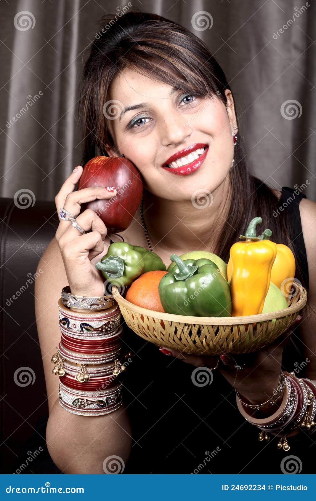 Fruit lover stock photo. Image of natural, smile, female - 24692234
