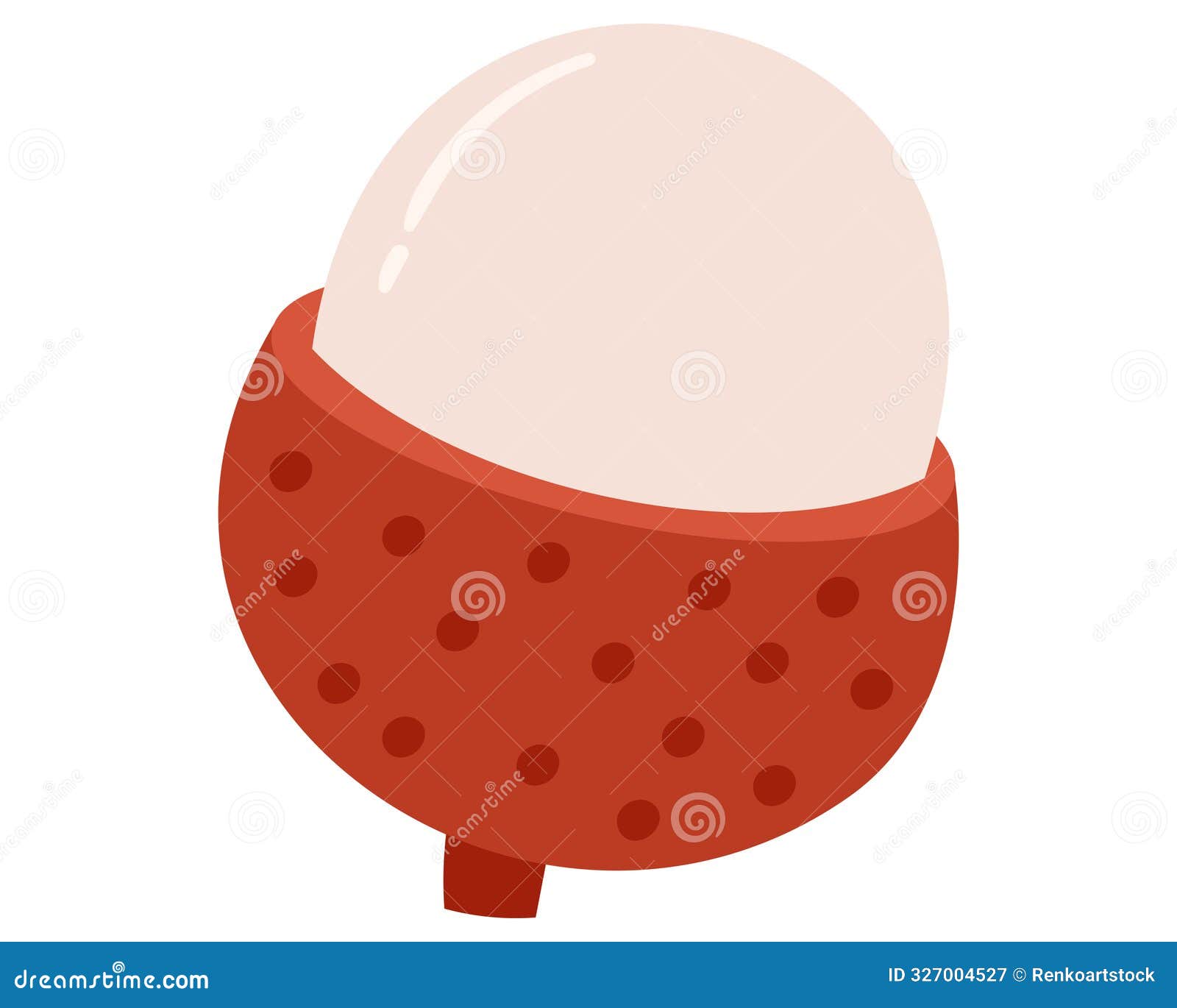 Fruit Lychee in Cartoon Hand Drawn Simple Style. Editable Variable ...