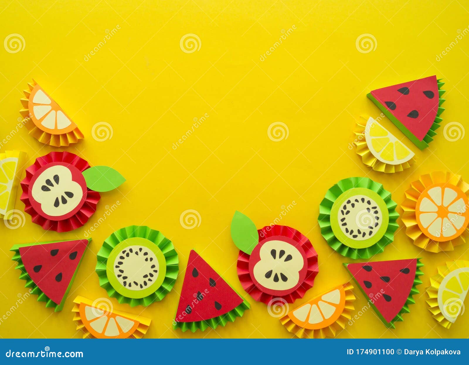 Fruit made of paper stock photo. Image of food, children - 174901100
