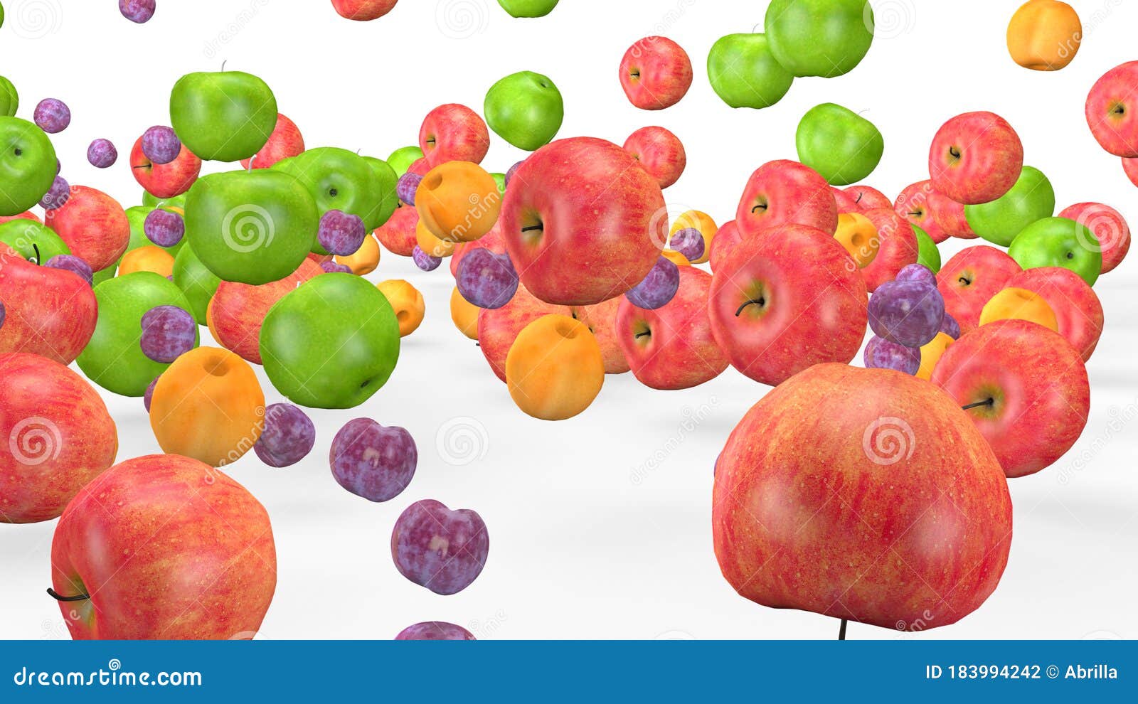 Fruit Mix, Animated Fruit Movement, 3D Animation Stock Photo - Image of ...