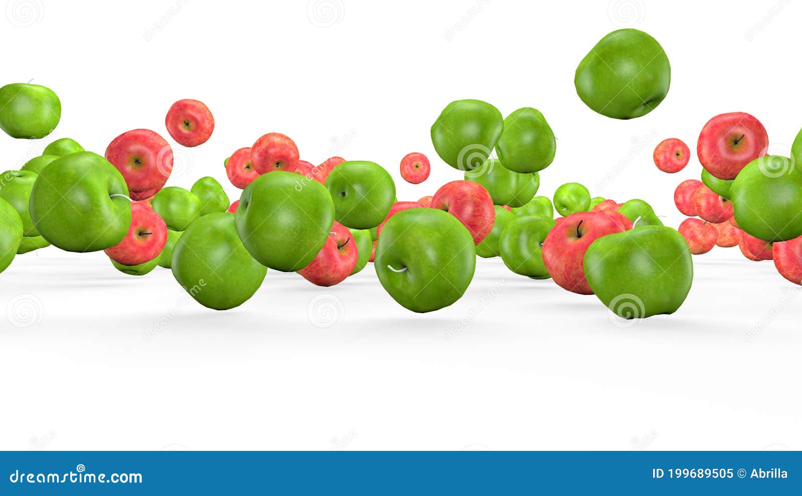 Fruit Mix, Animated Fruit Movement, 3D Rendering Stock Illustration ...
