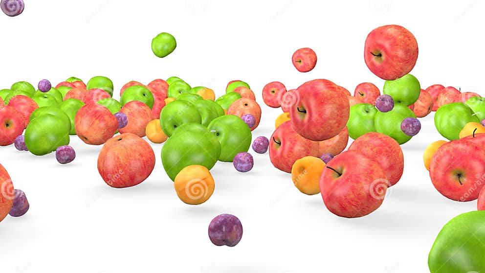 Fruit Mix, Animated Fruit Movement, 3D Animation Stock Image - Image of ...