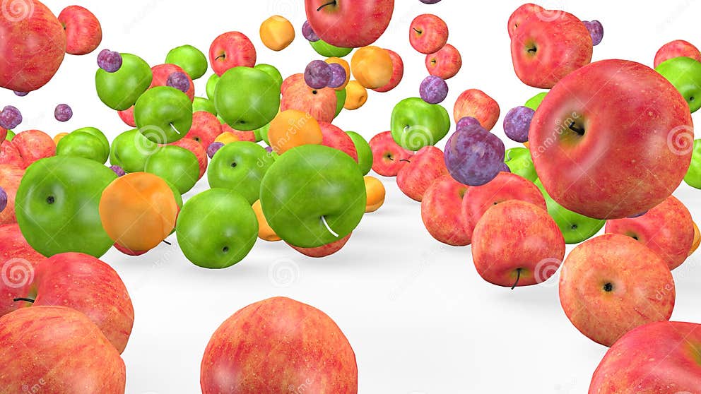 Fruit Mix, Animated Fruit Movement, 3D Animation Stock Photo - Image of ...
