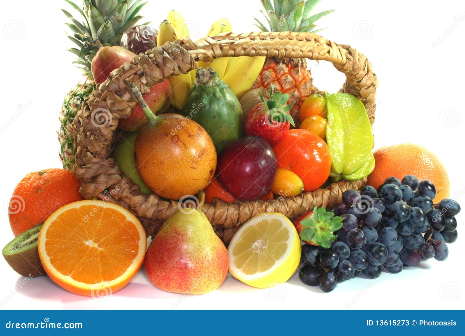 Fruit mix in the basket stock image. Image of carambola - 13615273