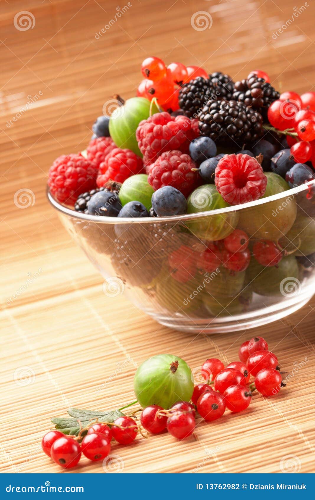 Fruit Mix in the Glass Container Stock Photo - Image of dewberry ...