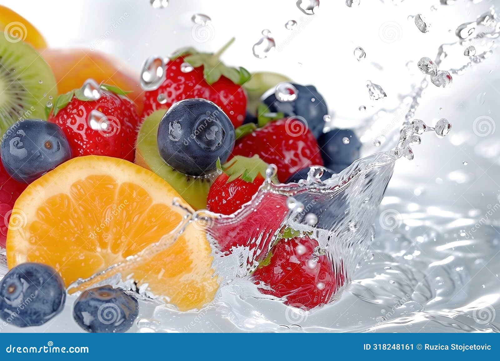 Fruit Mix in Water Splash Ai Photo Stock Illustration - Illustration of ...