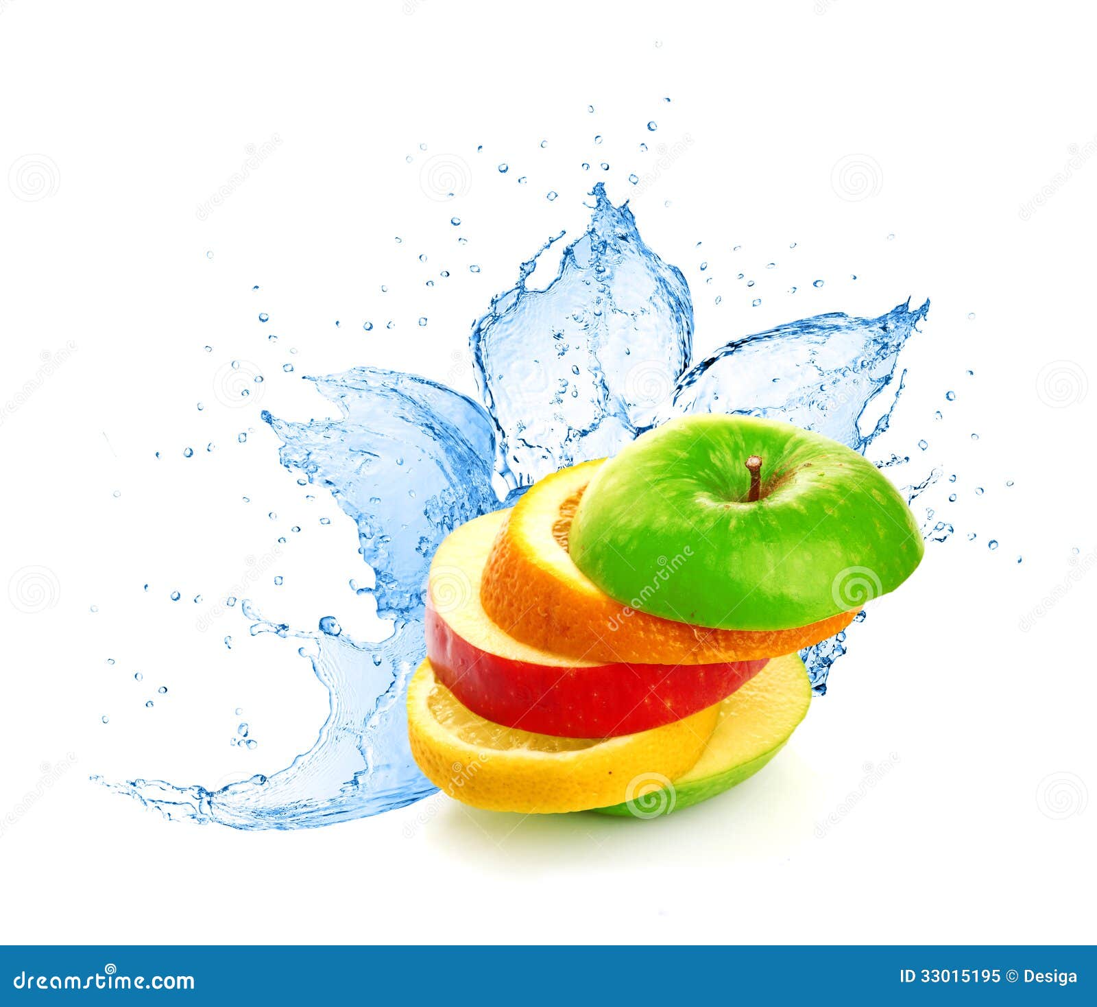 Fruit mix in water splash stock image. Image of group - 33015195