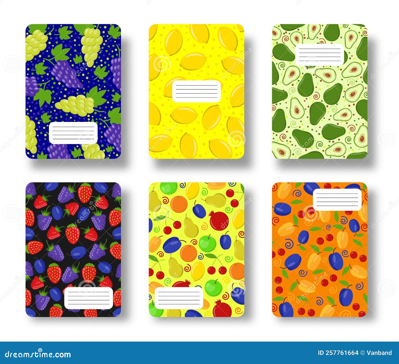 Fruit Notebook Cover Berry Notepad Diary Pattern Stock Vector ...