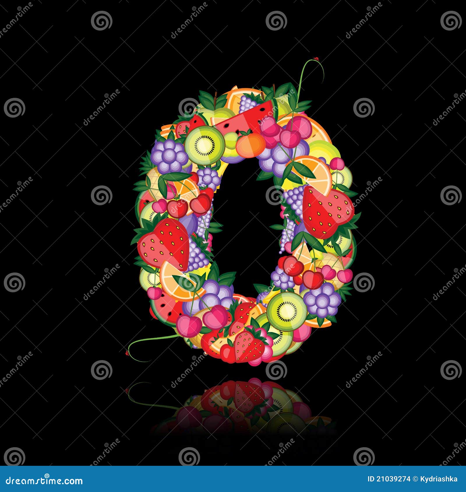 Fruit Number 0 for Your Design Stock Vector - Illustration of berry ...