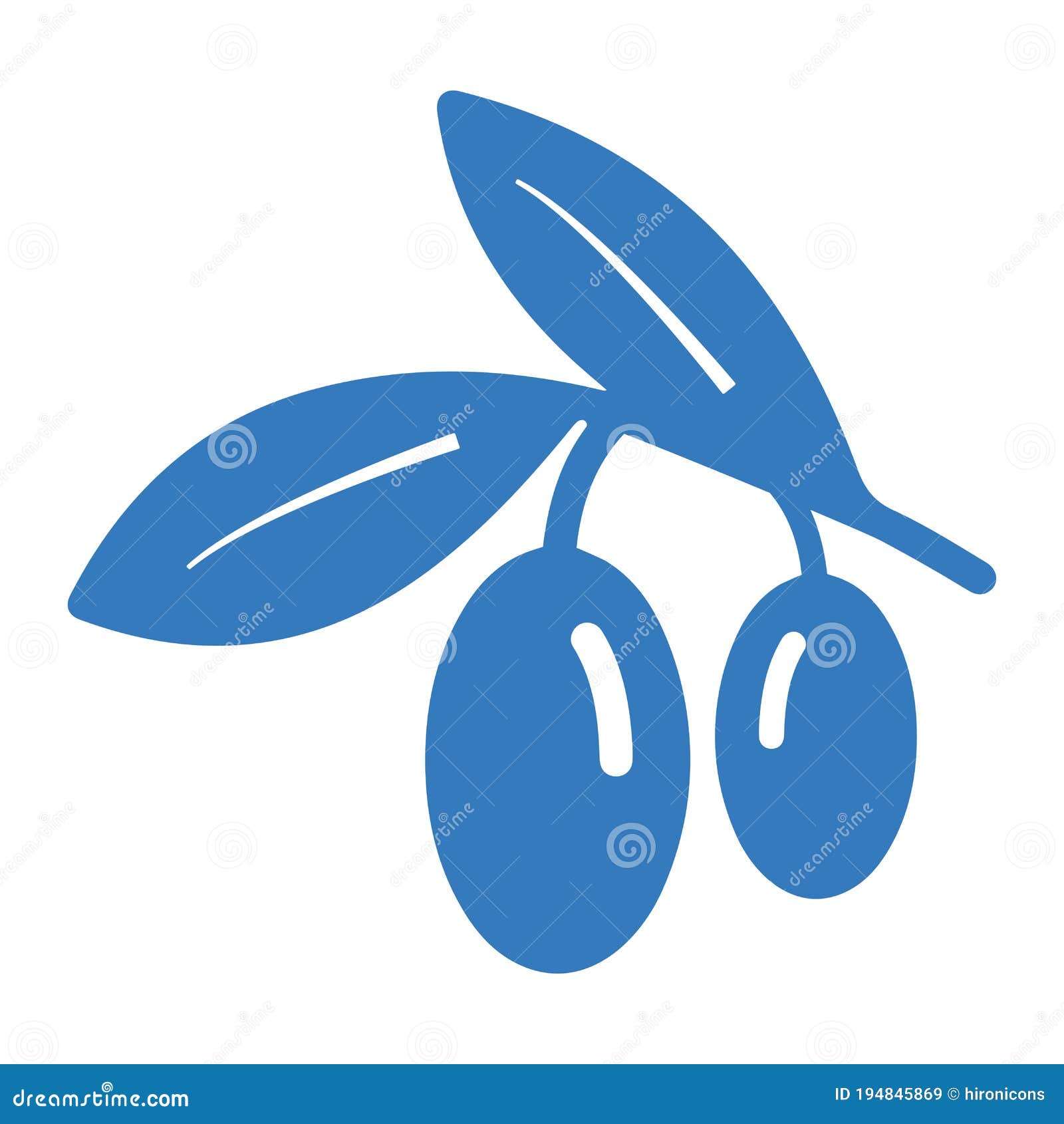Fruit, Olive Icon. Blue Color Vector Isolated on a White Background ...