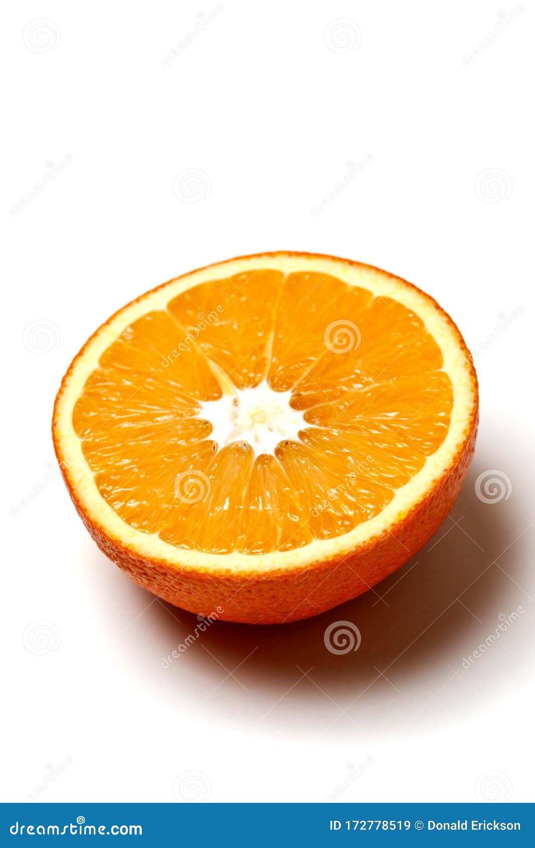 Fruit: Orange Half Isolated on White Stock Image - Image of citrus ...
