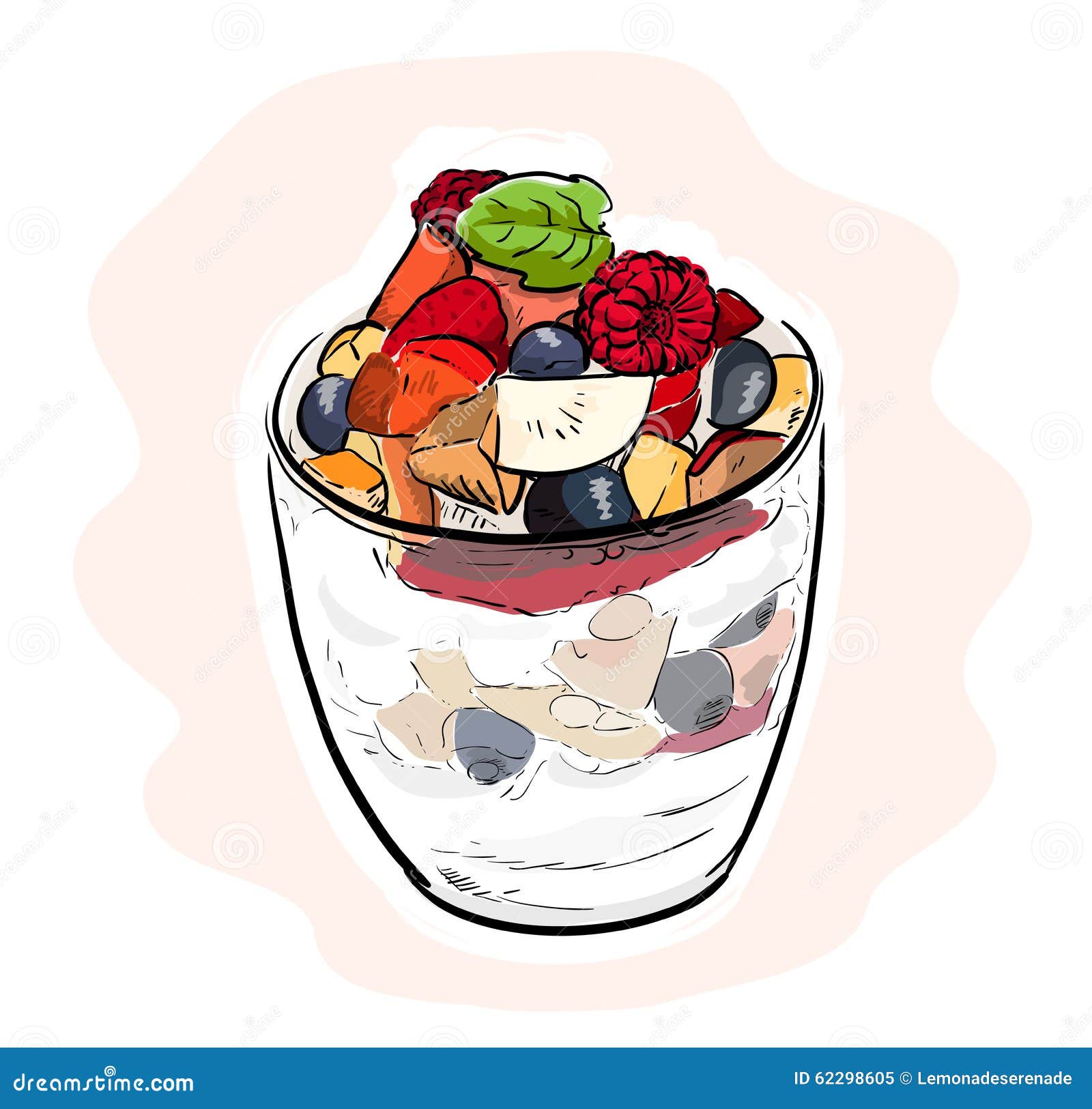 Fruit Parfait stock vector. Illustration of drawn, sweets - 62298605