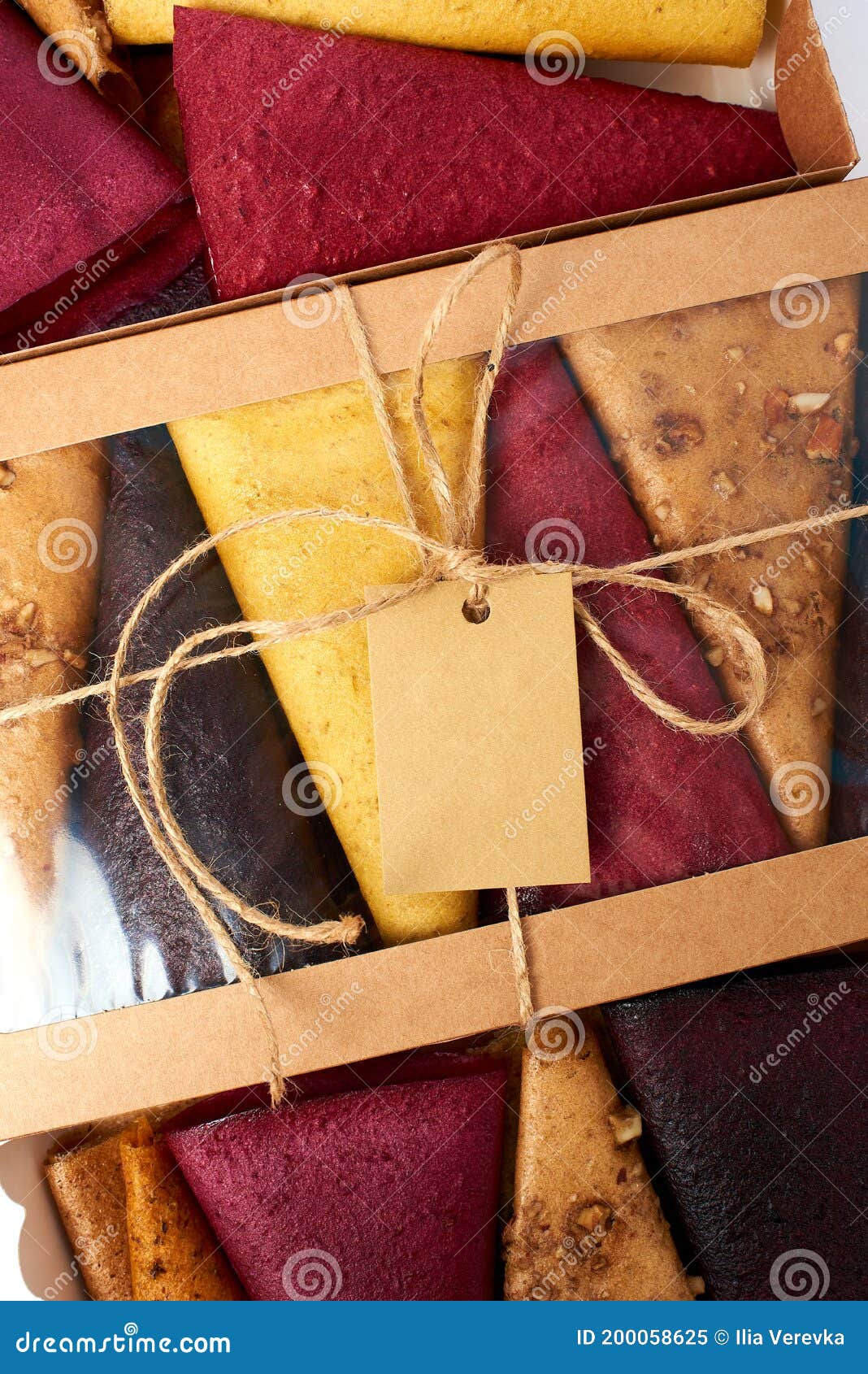 Fruit Pastille in Craft Paper Box with Transparent Lid Stock Image ...