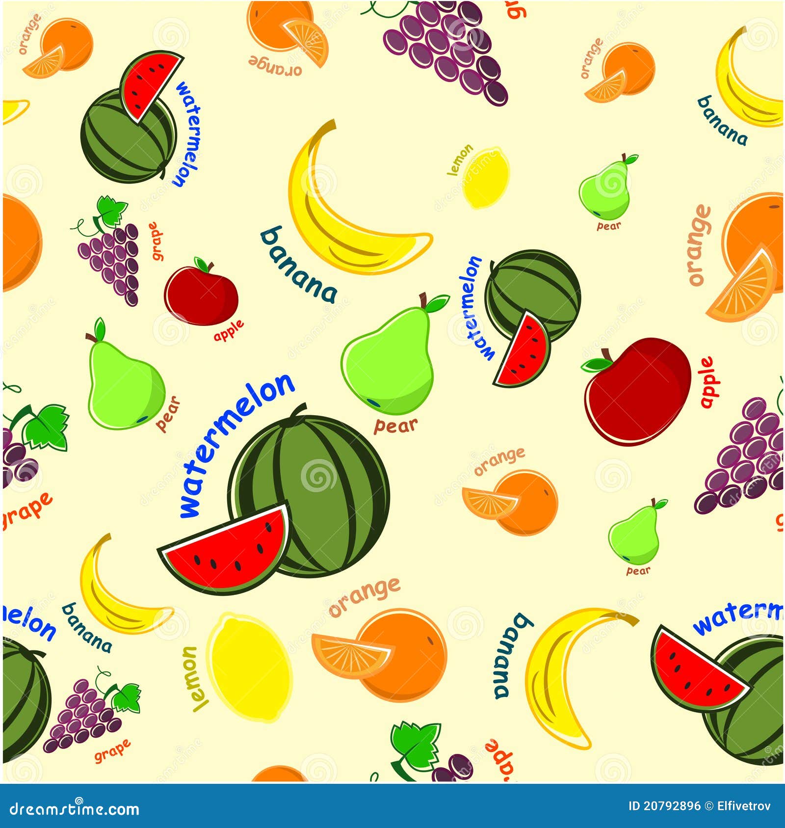 Fruit pattern stock vector. Illustration of berry, foods - 20792896