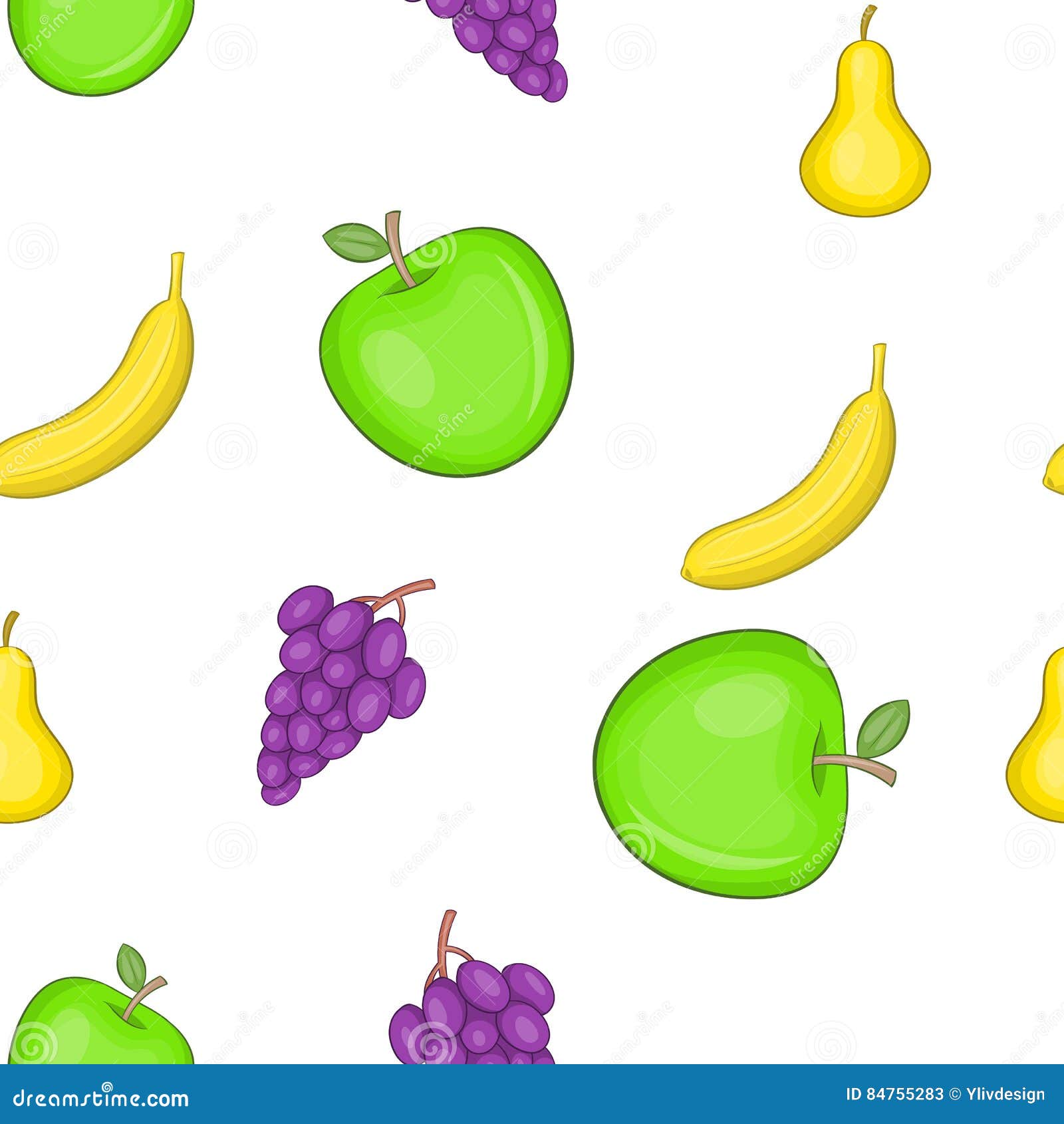 Fruit Pattern, Cartoon Style Stock Vector - Illustration of natural ...