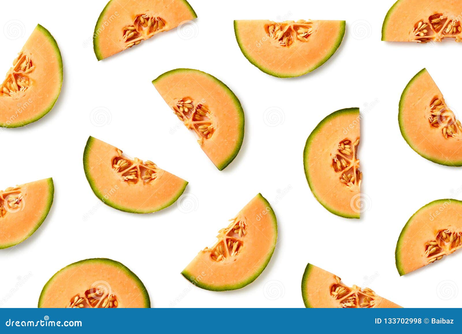 Fruit Pattern of Melon Slices Stock Photo - Image of melon, slice ...