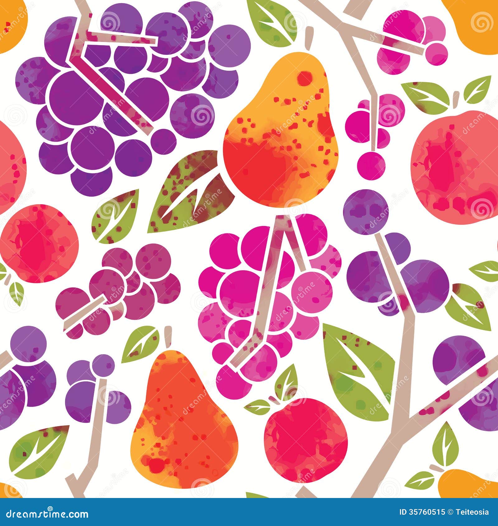 Fruit pattern stock vector. Illustration of nature, draw - 35760515