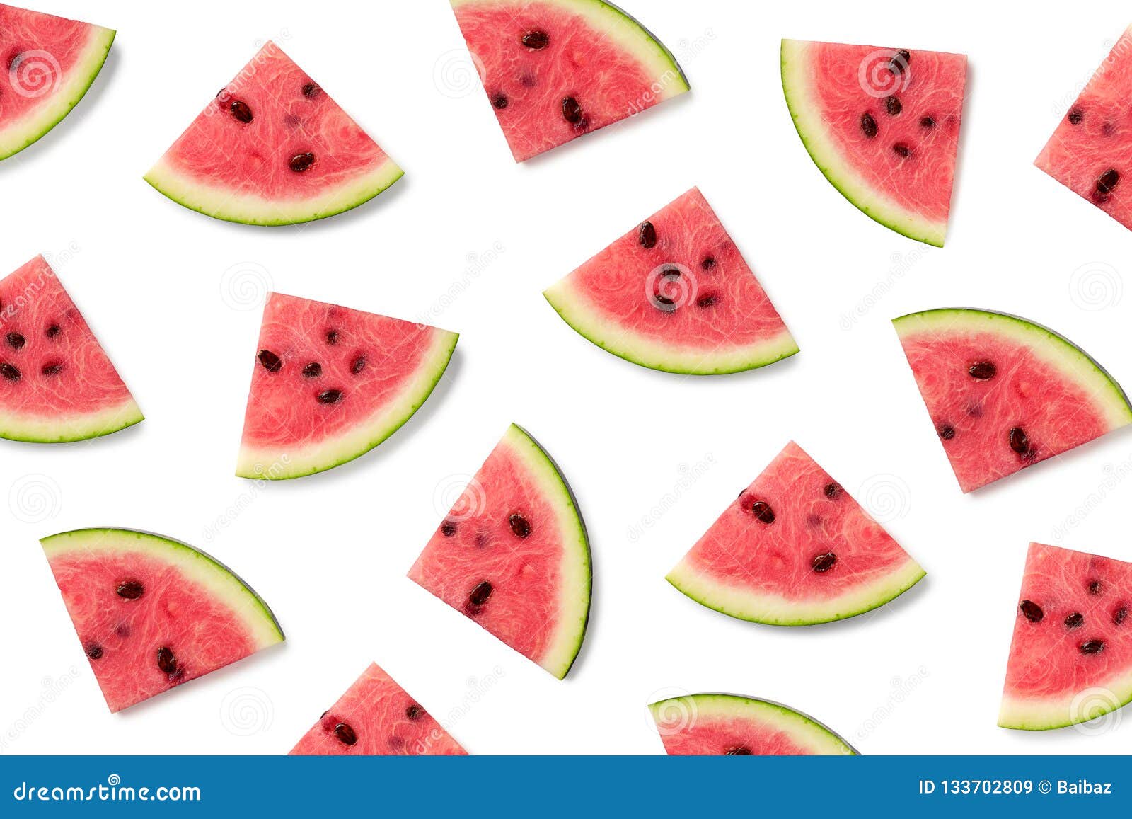 Fruit Pattern of Watermelon Slices Stock Image - Image of organic, flat ...