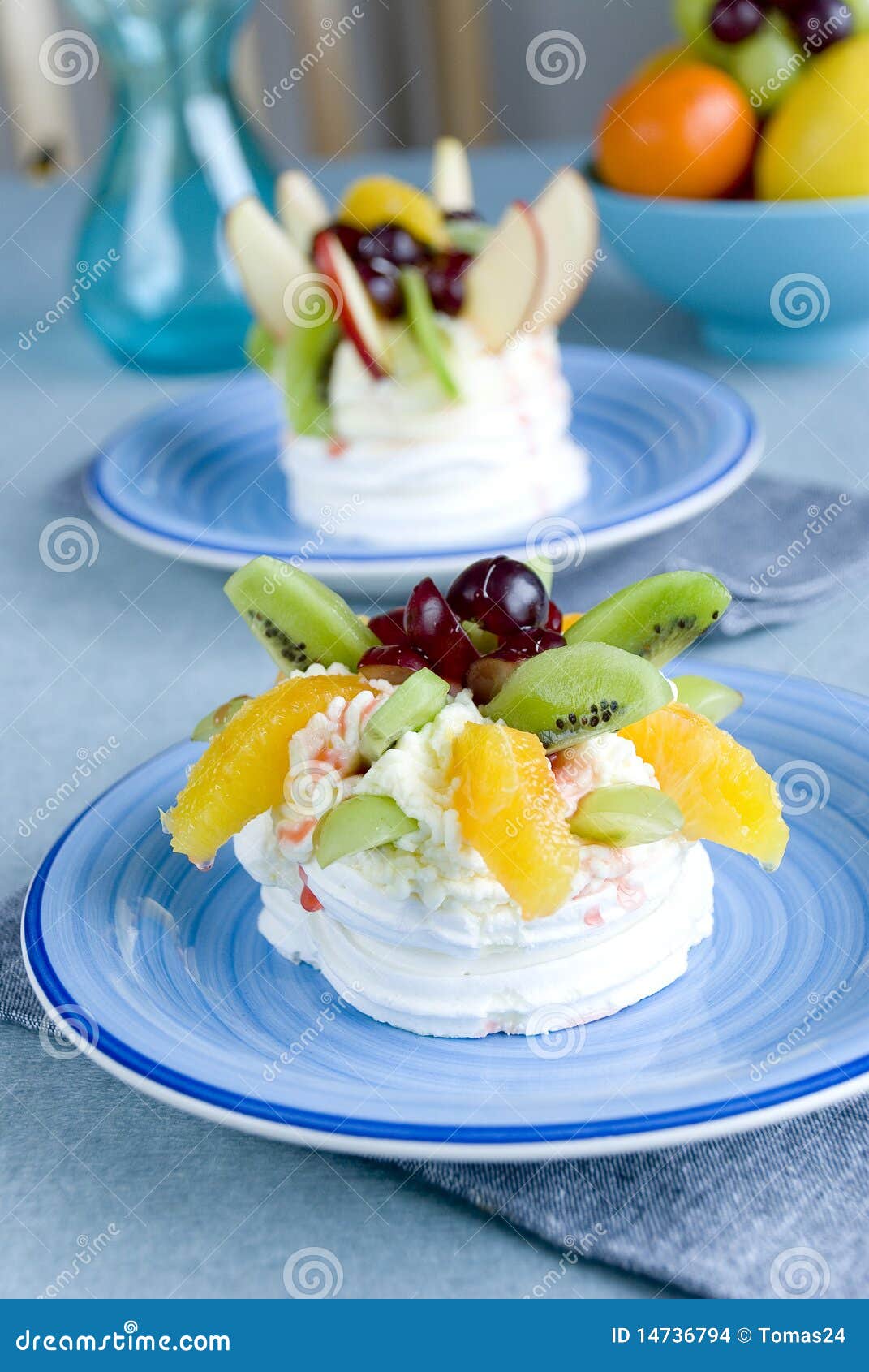 Fruit Pavlova stock photo. Image of dessert, apples, syrup - 14736794
