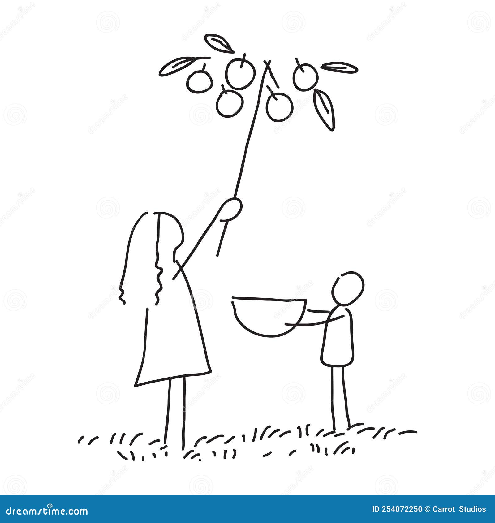 Fruit pickers clip art stock vector. Illustration of people - 254072250