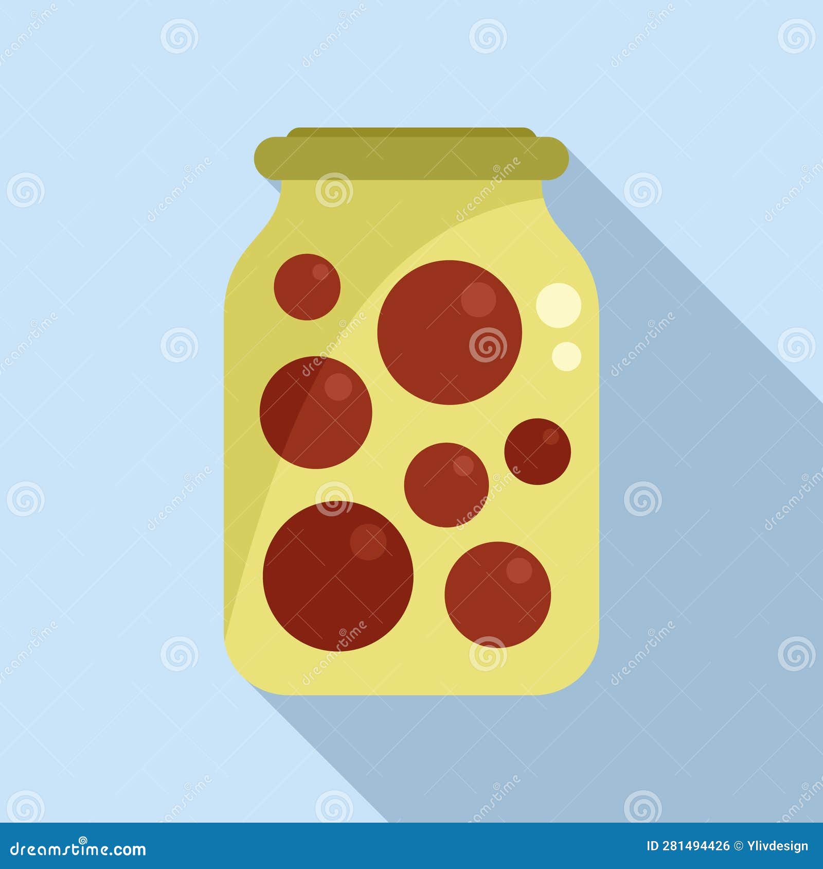 Fruit Pickled Icon Flat Vector. Food Jar Stock Vector - Illustration of ...