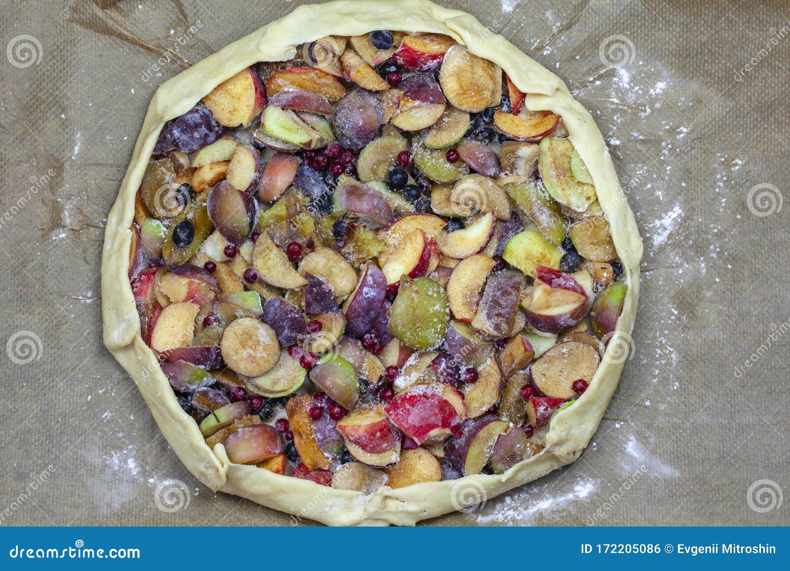 Fruit Pie, Home-baked Apple Pie, Top View. Close-up Stock Photo - Image ...