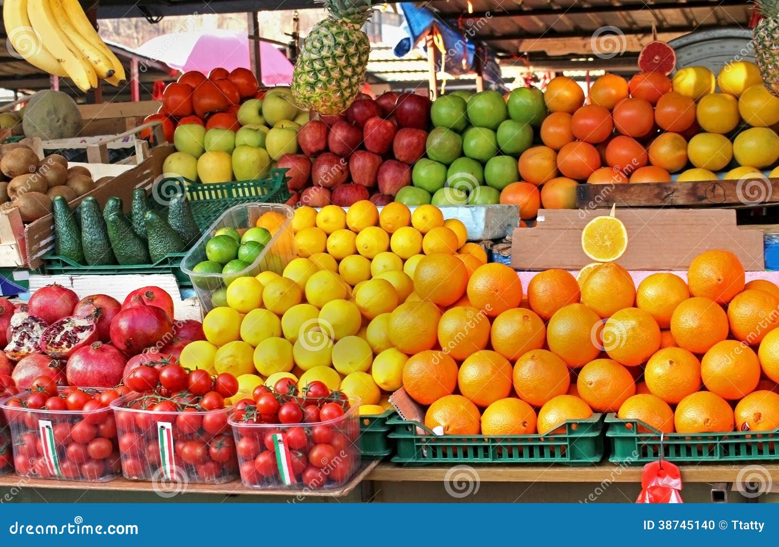 Fruit piles stock photo. Image of tidy, fruits, fresh - 38745140