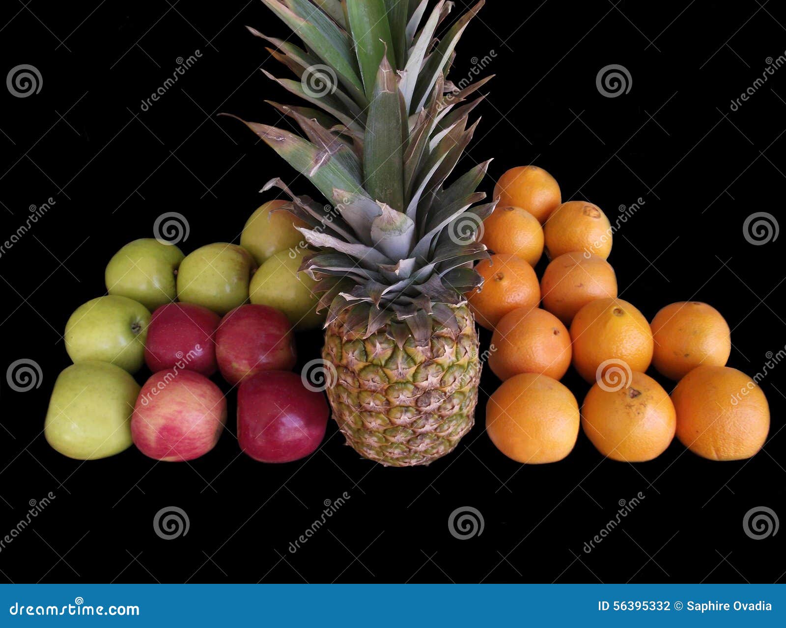 Fruit of Pineapple, Orange, and Apples Stock Photo - Image of market ...