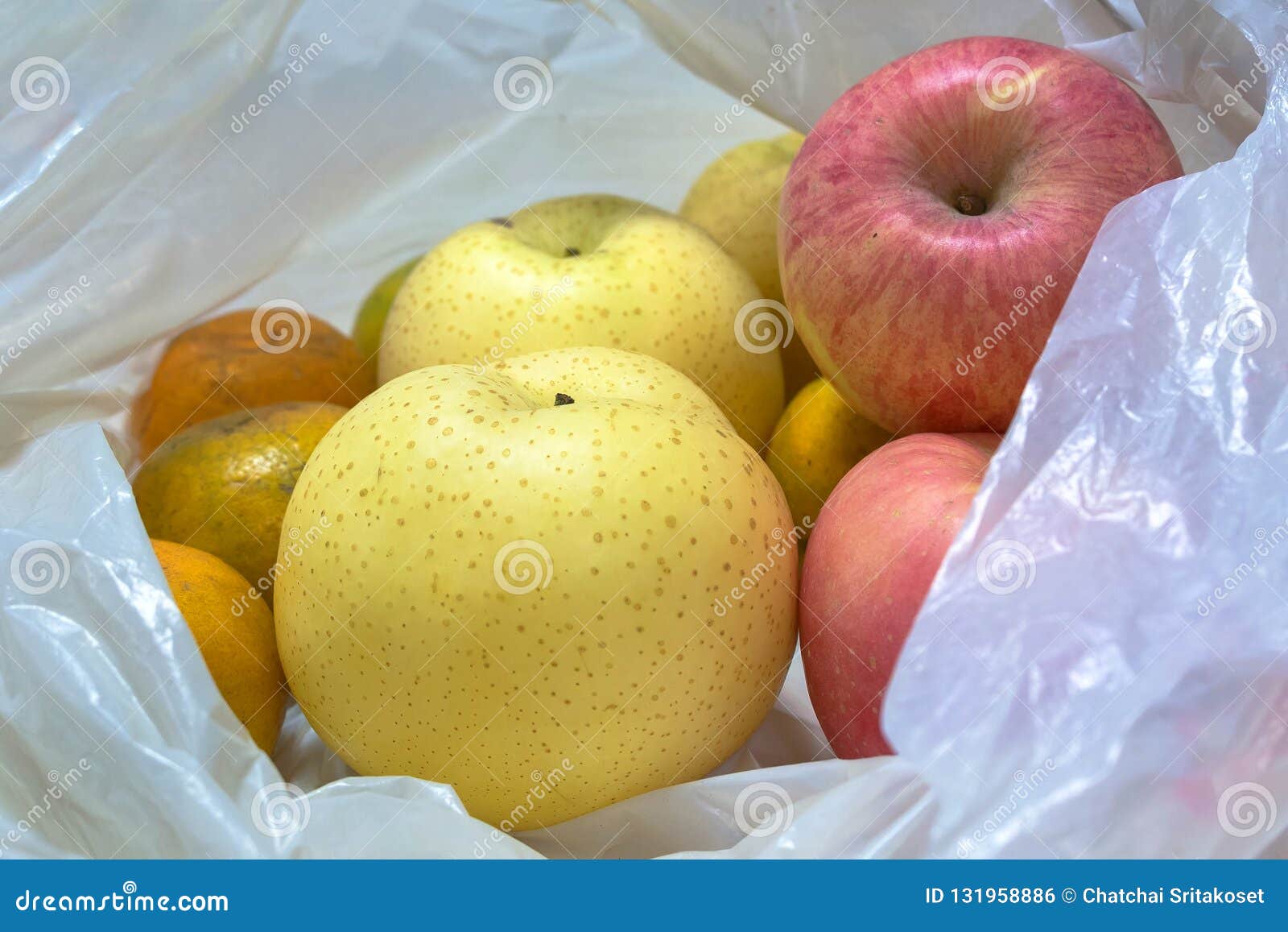 Fruit in plastic bag stock photo. Image of fruit, natural - 131958886