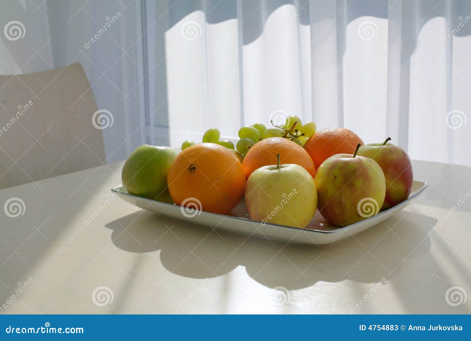Fruit plate stock image. Image of dish, citrus, grape - 4754883