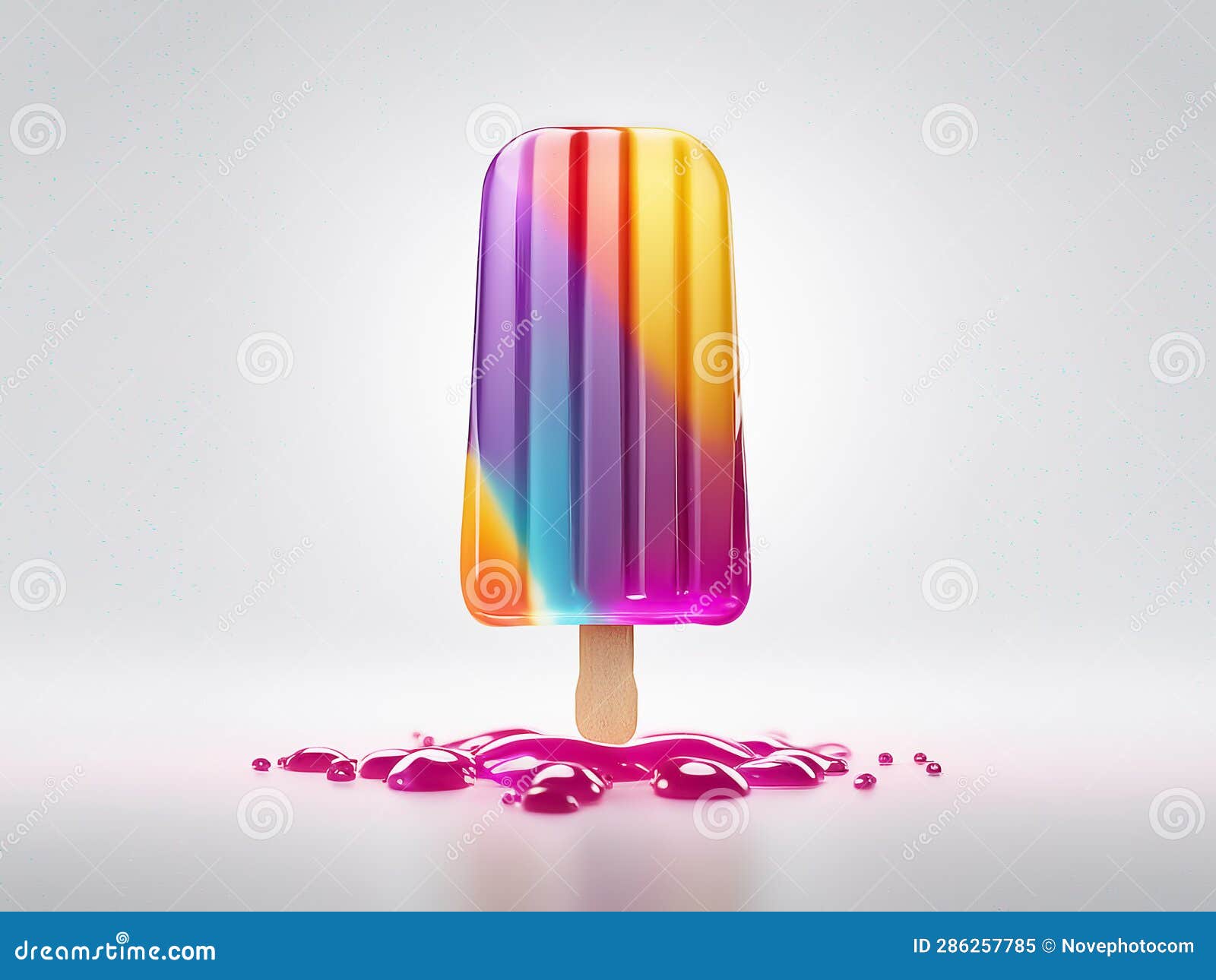 Fruit Popsicle. Ice Cream Popsicle. Melting Ice Cream. AI Generated ...