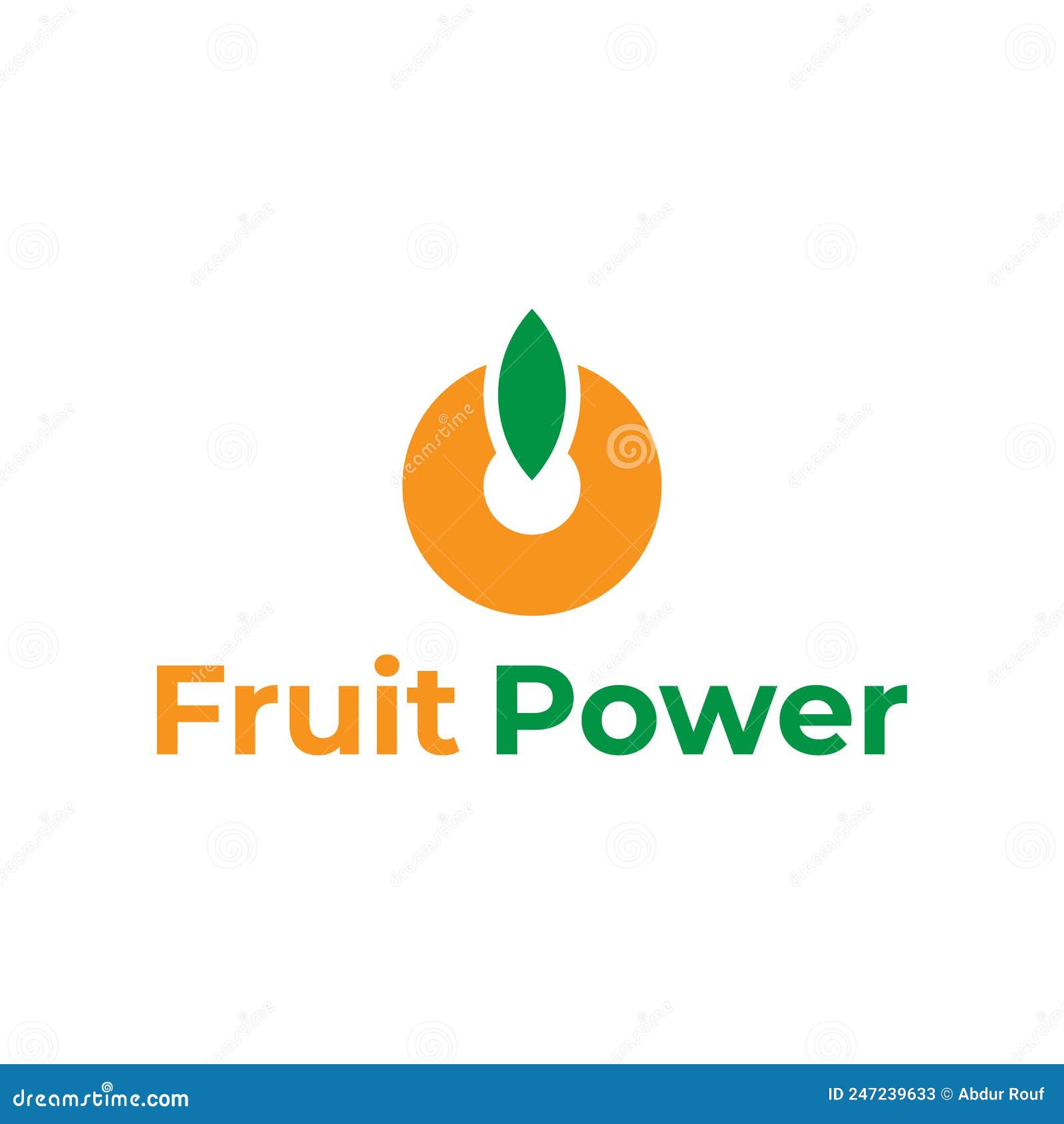 Fruit power logo design stock vector. Illustration of green - 247239633