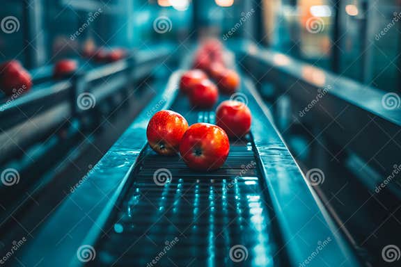 Fruit Processing in an Apple Factory Involves Agribusiness, Agriculture ...