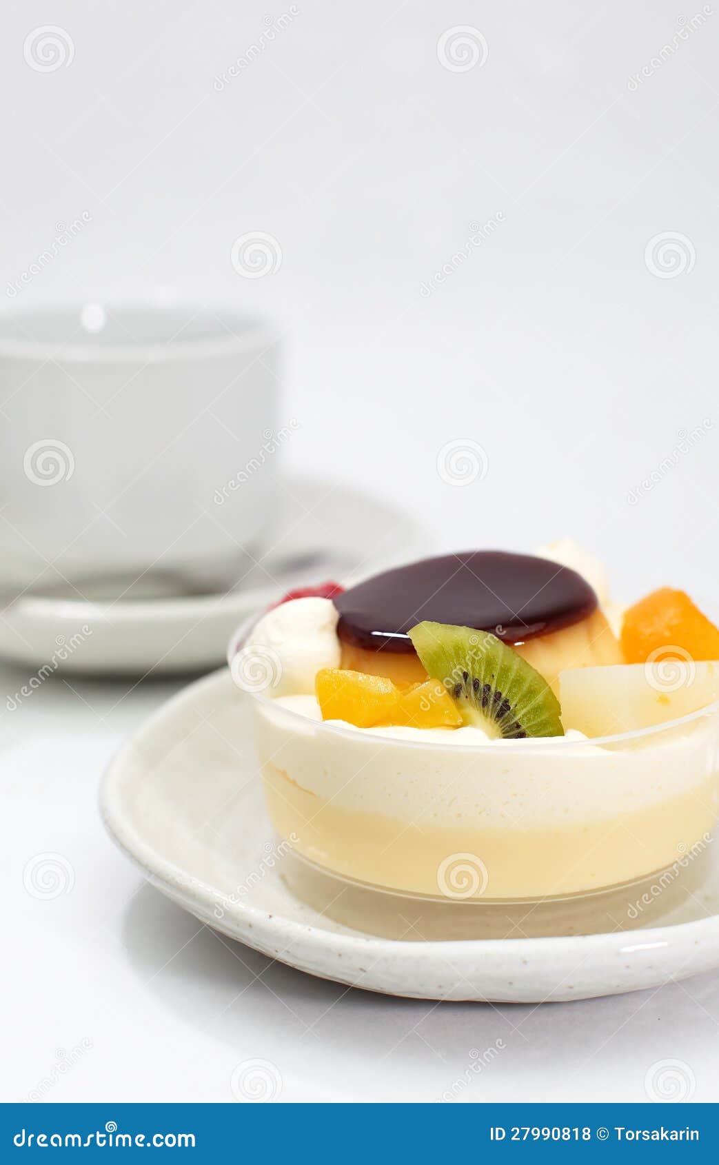 Fruit pudding stock photo. Image of creamy, pink, gourmet - 27990818