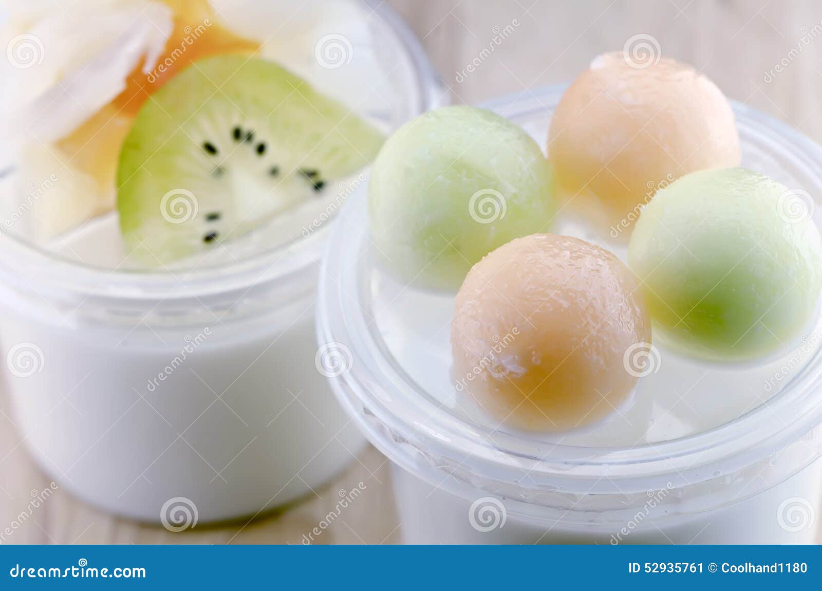 Fruit pudding stock image. Image of melon, plastic, sweet - 52935761