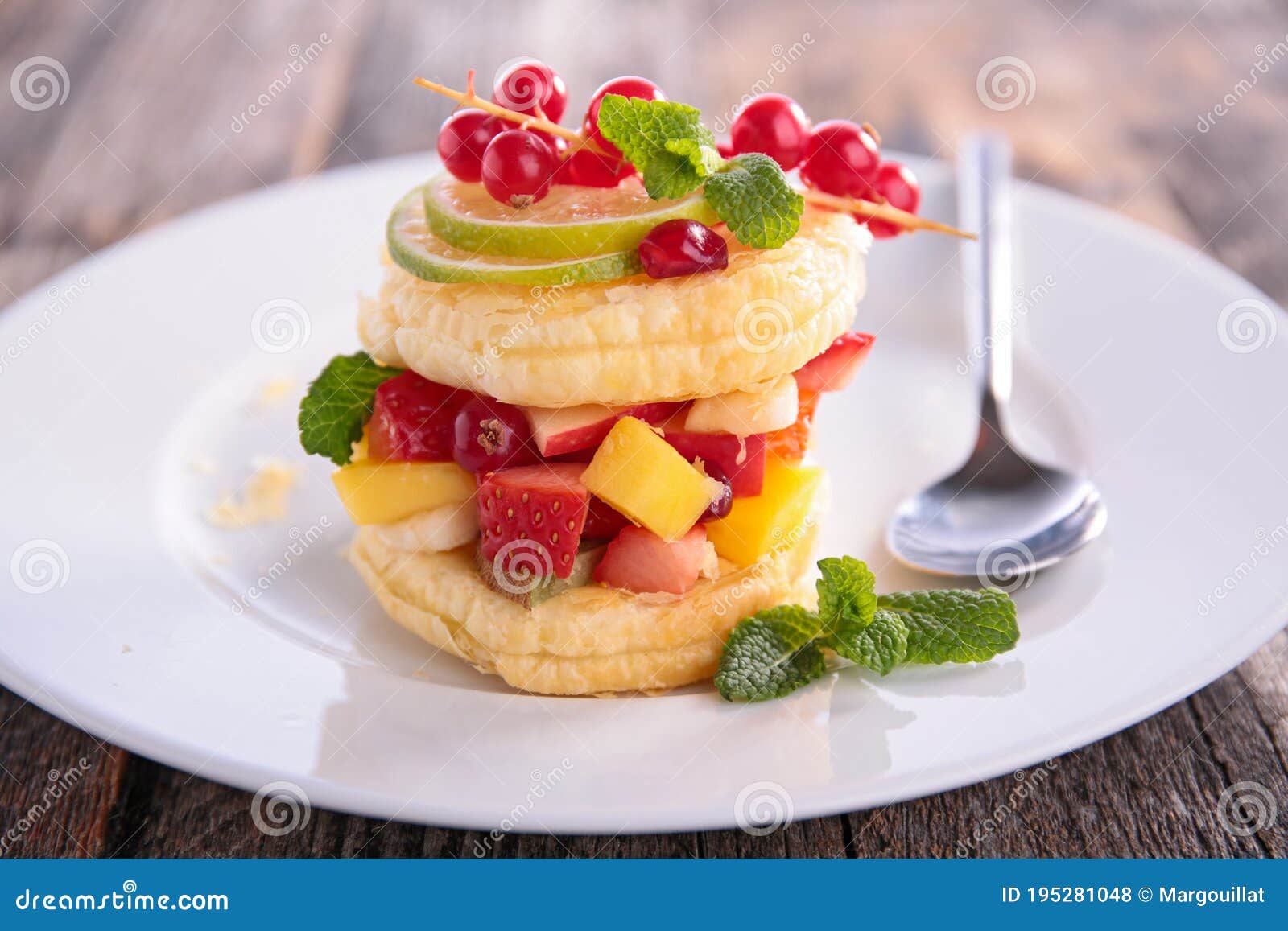 Fruit and puff pastry stock photo. Image of fruit, puff - 195281048